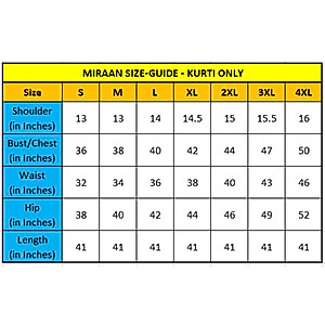 Miraan Women's Cotton Printed Readymade Kurti XX-Large Brown