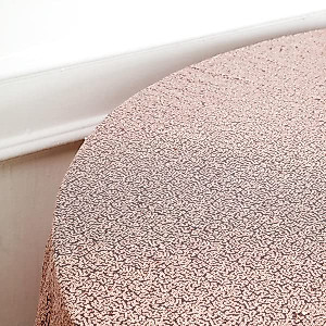 Tableclothsfactory 132" Wholesale Premium Table Cover Sparkly Sequin Round Tablecloth for Wedding Banquet Party Home Decor - Rose Gold