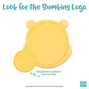 Bumkins Disney Toddler and Baby Suction Plate, Silicone Grip Dish, Baby Led Weaning, Kids Feeding Supplies, Non Skid Sticky Bottom, Platinum Silicone, for Children Ages 6 Months Up, Toy Story Alien