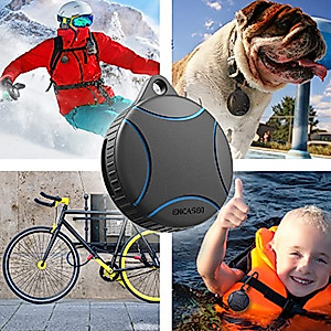 Encased Waterproof Airtag Case Compatible with Apple Airtag Keychain Holder Black Blue - 2 Pack