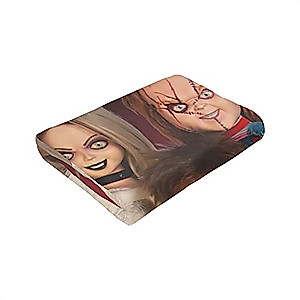 Daniesd of Chucky Throw Blanket Ultra-Soft Micro Fleece Blanket Warm Lightweight Bed Chair Couch Travel Blanket 80 inch x60 inch Black