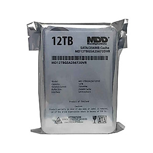 MDD 12TB 7200 RPM 256MB Cache SATA 6.0Gb/s 3.5inch Internal Hard Drive for Surveillance Storage (MD12TBGSA25672DVR) - 3 Years Warranty