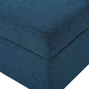 Christopher Knight Home Chatsworth Fabric Storage Ottoman, Navy Blue 30.5' L x 30.5' W x 15.25' H