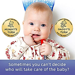Huwane New Parent Decision Coin Flip for Your Fate, Mummy's Turn or Daddy's Turn, Mom Dad Coin Flip New Baby Gift for Wife, Husband, Mother's Day, Father's Day, Birthday, Christmas