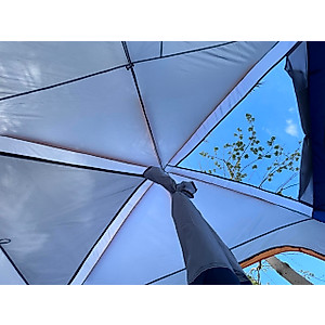 KTT Extra Large Tent 10-12 Person(B),Family Cabin Tents,2 Rooms,3 Doors and 3 Windows with Mesh,Straight Wall,Waterproof,Double Layer,Big Tent for Outdoor,Picnic,Camping,Family Gathering(Dark Blue)