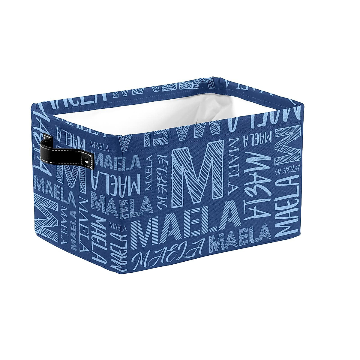 ZAACUSTOM Foldable Personalized Toy Box for Boys Girls with Name Waterproof Kids Custom Storage Bin Baskets Cube Boxes Organizer with Handles for Organizing Shelf Closet, 1 Pack