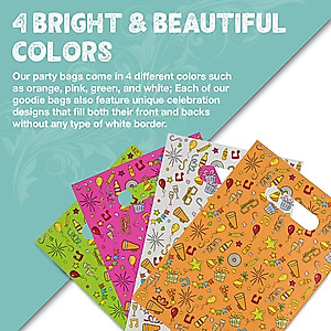 Wowfit 40 CT Party Bags – Assorted Party Favor Bags – 40 Goodie Bags in 4 Colors – Perfect for Birthdays, New Years, Graduations, Anniversaries, and More – 6.8 x 10 Inch Birthday Bags