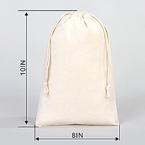 DRQ Muslin Bags (8 by 10 Inches) Canvas Drawstring Bags,Cloth Sachet Bag,Cotton Drawstring Pouch for Home Supplies, Wedding Party Favor, Jewelry, Christmas Bags(20 Pieces)