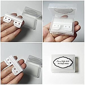 2pcs 18Teeth Oster Ceramic Blade Fast Feed Clippers Replacement Blades for A5 Grooming Cutter Series, 18Teeth Andis Blade Parts (3F/3FC, 4F/4FC, 5F,/5FC, 7F/7FC, 3#, 4#, 5#,7#, 8.5#, 9#, 10#)