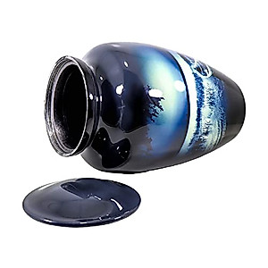 THE ASCENT MEMORIAL Urns for Human Ashes Adult Male Female | Handcrafted Large Handcrafted Funeral Cremation Urns | Complimentary Mini Keepsake Token | Velvet Carry Bags for Keepsake and Urn