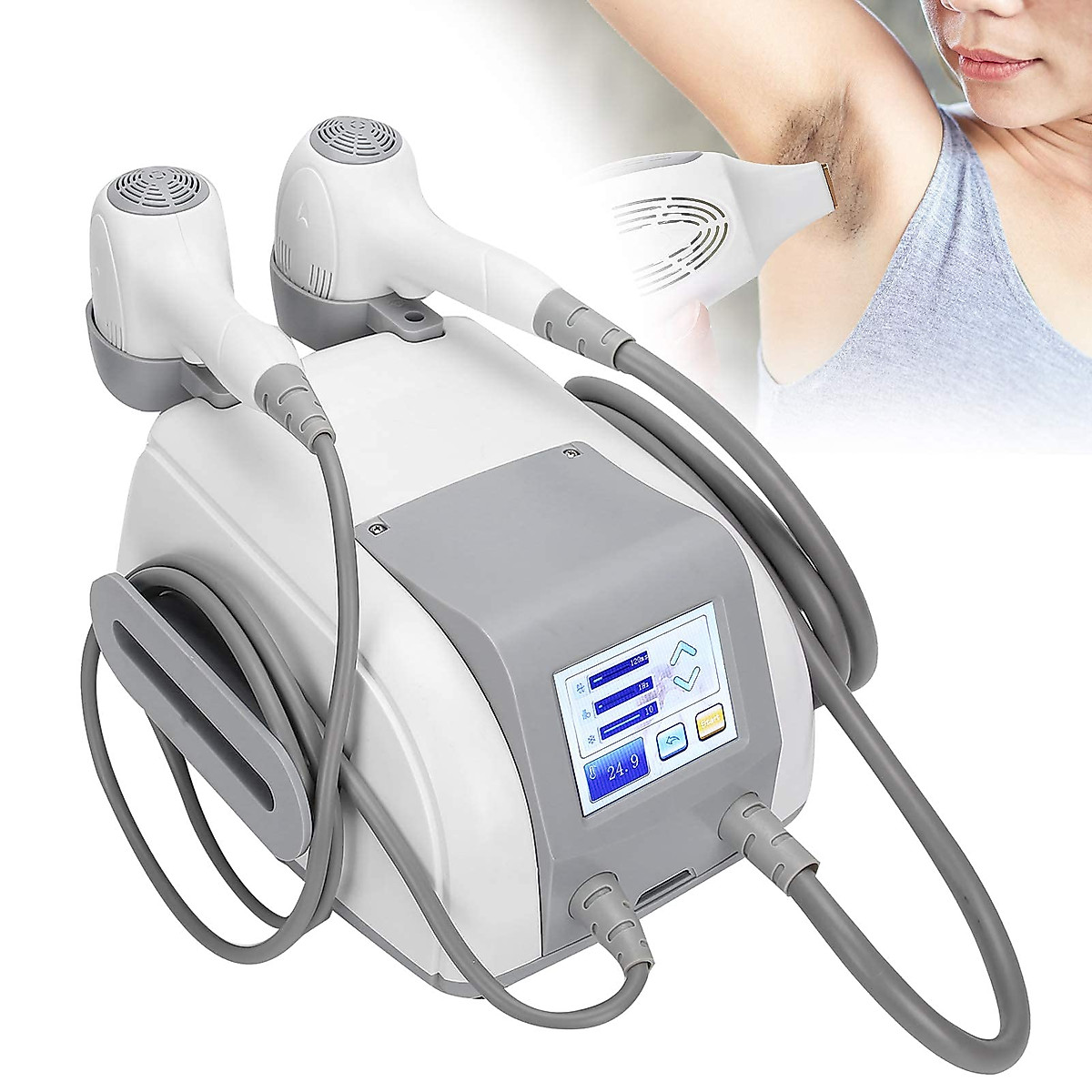 Hair Removal Machine, 808 Semi-Conductor Laser Hair Removal Machine Mini Portable Ice Compress Depilation Instrument(US)