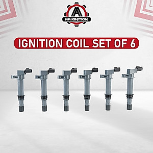 Ignition Coil Pack Set of 6 - Replaces 56028138AF, C1231 - Compatible with Dodge, Jeep Vehicles - 2002-2008 Ram 3.7 & 4.7L - 2000-2008 Dakota, Durango - 2002-2008 Grand Cherokee, Liberty