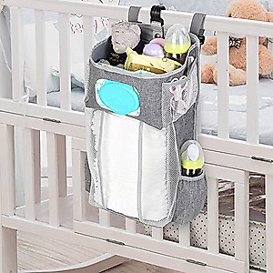 Hanging Diaper Organizer | Diaper Holder for Crib Car Nursery Organizer | Hanging Nursery Diaper Stacker Organizers for Cribs, Baby Essentials