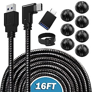 Oculus Link Cable 16FT Compatible for Oculus Quest 2 Quest 1 Rift S VR Headset, High-Speed Data Transfer & Fast Charging USB C 3.2 Gen1 Type A to C Nylon Braided Cable for VR Headset and Gaming PC