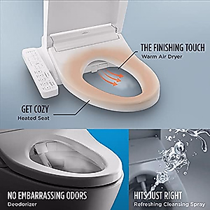 TOTO Drake WASHLET+ Two-Piece Elongated 1.6 GPF Universal Height TORNADO FLUSH Toilet with C2 Bidet Seat, Cotton White - MW7763074CSFG#01