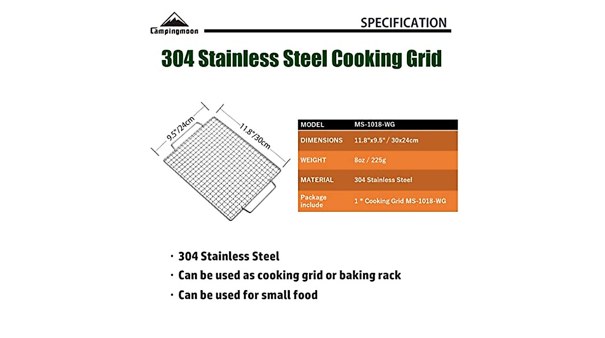 CAMPINGMOON Cooking Grid for Campfire Grill – Premium 11.8"