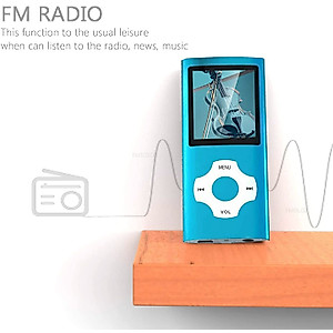 MP3 Player / MP4 Player, Hotechs MP3 Music Player with 32GB Memory SD Card Slim Classic Digital LCD 1.82'' Screen Mini USB Port with FM Radio, Voice Record (Blue)