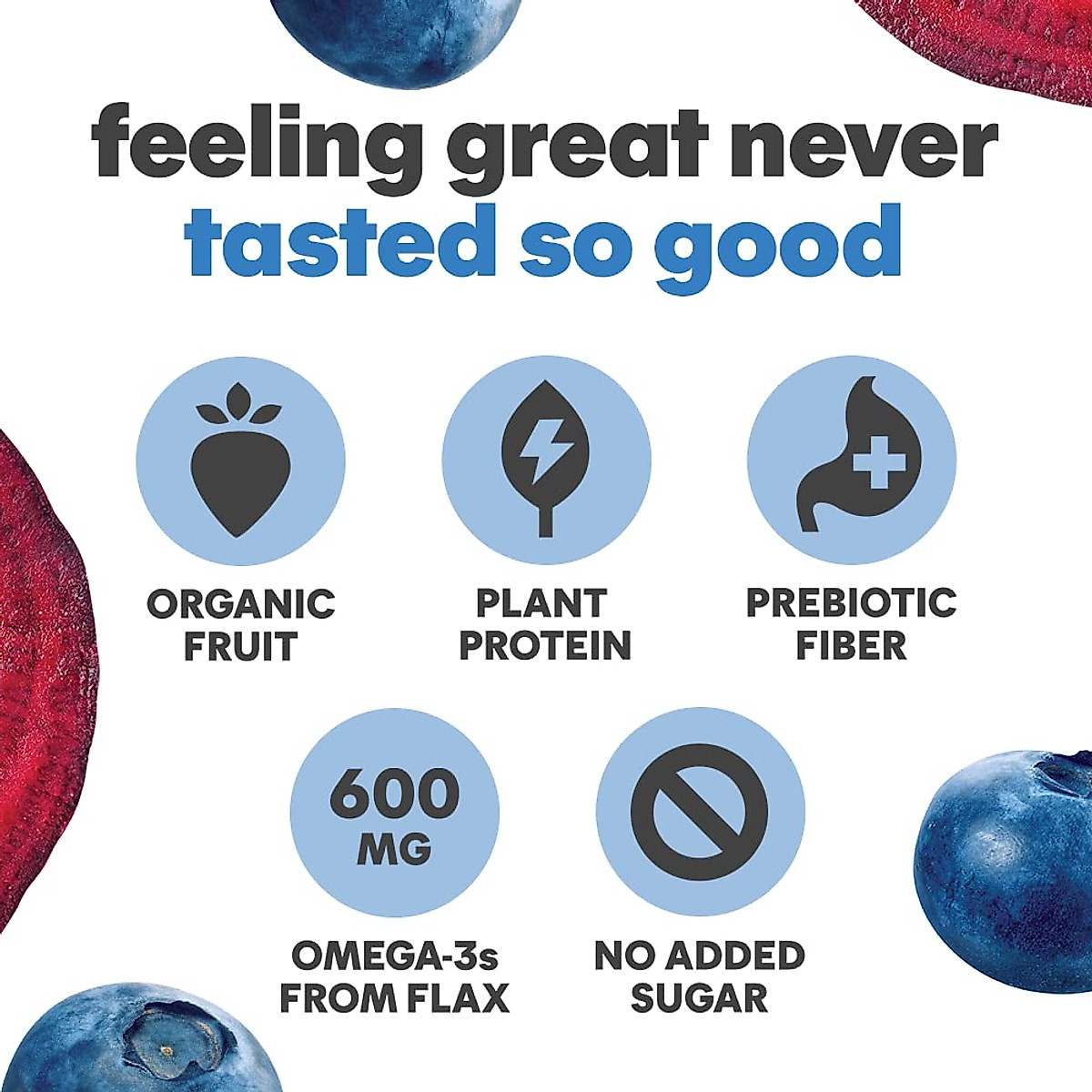 Noka Superfood Fruit Smoothie Pouches, Blueberry Beet, Healthy Snacks with Flax Seed, Plant Protein and Prebiotic Fiber, Vegan and Gluten Free Snacks, Organic Squeeze Pouch, 4.22 oz, 12 Count