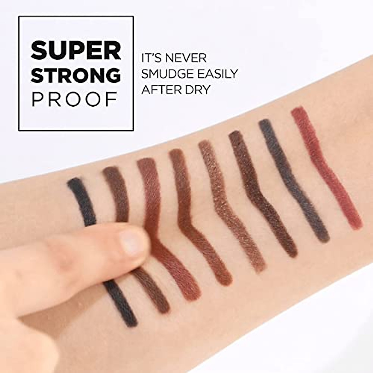 THESAEM Eco Soul Powerproof Super Slim Eyeliner - Smudge Proof Gel Eyeliner - Micro Precision Tip (2mm) - Highly Pigmented & Long-lasting Eye Makeup Glides on Smoothly, 0.1g (BK02 Ash Black)