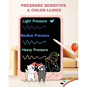 bravokids LCD Writing Tablet 10 Inch, Toys for 3-10 Year old Girl Boy, Colorful Doodle Board Drawing Pad for Kids, Learning Educational Birthday Gift for Toddler Age 3 4 5 6 7 8 9 10 Year Old (Pink)