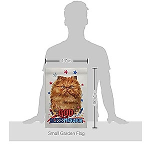 Breeze Decor Patriotic Tan Persian Garden Flag Set Wood Dowel Cat Kitten Meow Spoiled Paw Fur Pet Nature Farm Animal Creature House Banner Small Yard Gift Double-Sided, Made in USA