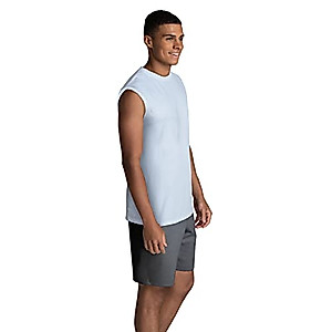 Fruit of the Loom Men's Eversoft Cotton Sleeveless T Shirts, Breathable & Moisture Wicking with Odor Control, Sizes S-4x, Muscle-2 Pack-White