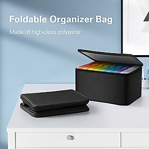 DEPAD 4 x 6 Photo Storage Box Extra Large Capacity, 8 Inner Photo Box Hold 800 Pictures with Lightproof Zipper Bag, Seed Storage Organizer for Scrapbooking with Handle (Rainbow)