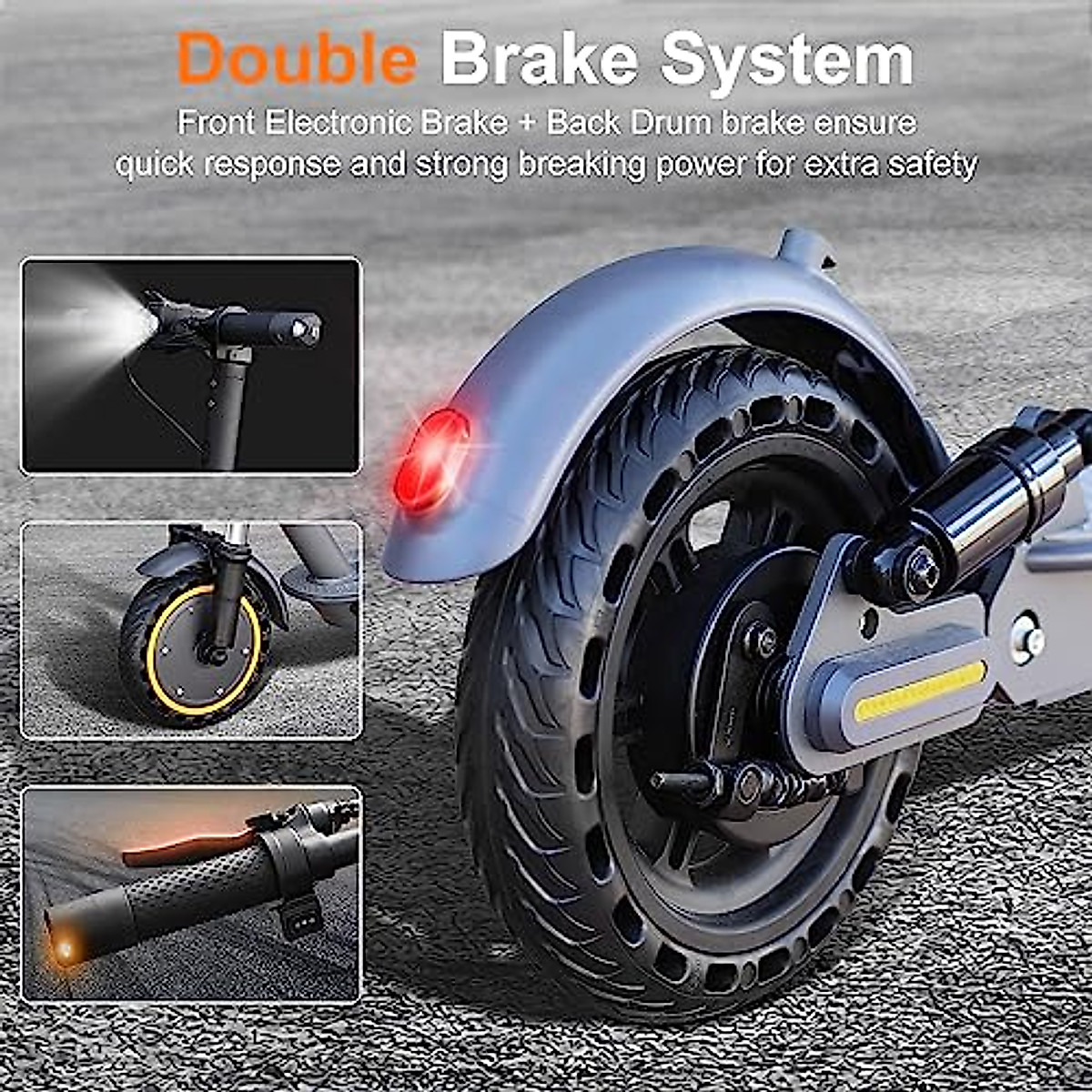 VOLPAM Electric Scooter with Dual Suspension, 21/19 Mph Top Speed, Up to 27/20 Miles Long-Range, 500W/350W Motor, Portable Folding Commuting Scooter with Double Braking System and App