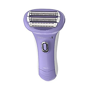 Remington WDF5030A Smooth & Silky Electric Shaver for Women, 4-Blade Smooth Glide Foil Shaver and Bikini Trimmer with Almond Oil Strip, Purple/White