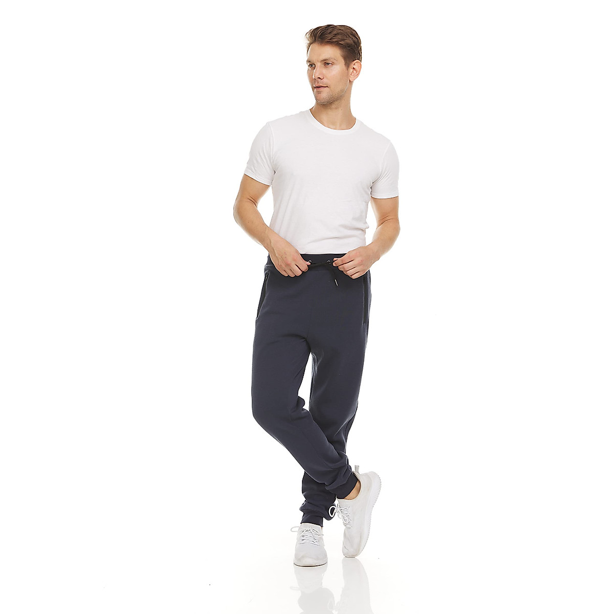 PURE CHAMP Mens 3 Pack Fleece Active Athletic Workout Jogger Sweatpants for Men with Zipper Pocket and Drawstring Size S-3XL (Large, Set 2)