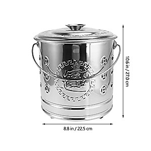 GANAZONO 1 Set Incinerator Burn Barrel with Lid Ancestor Money Burning Pot Sacrificial Ash Bucket Burning Leaves Bin for Home Outdoor Garden Patio Yard
