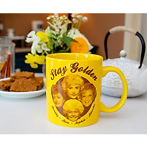 Toynk The Golden Girls Stay Golden Gold Ceramic Mug | BPA-Free Coffee Cup For Espresso, Tea | Holds 20 Ounces