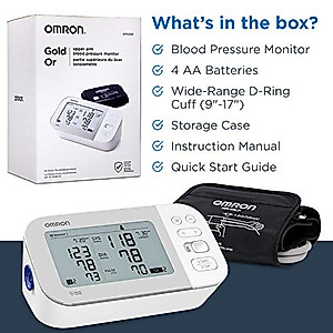 OMRON Gold Blood Pressure Monitor, Premium Upper Arm Cuff, Digital Bluetooth Blood Pressure Machine, Stores Up To 120 Readings for Two Users (60 readings each)