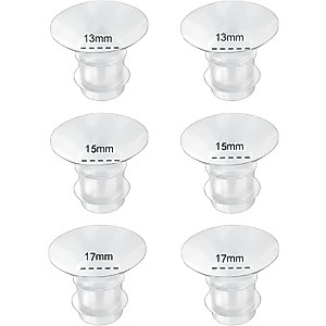 Flange Inserts for Breast Pump 6PCS, 13/15/17mm Flange Inserts Compatible with Spectra/Medela/Momcozy S12 Pro/S9 Pro/S12/S9 Wearable Breast Pump Shields/Flanges, Reduce to Correct Size