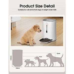 WOPET Automatic Cat Feeder with Camera,7L App Control Smart Feeder Cat Dog Food Dispenser,6-Meal Auto Pet Feeder with Timer Programmable,HD Camera for Voice and Video Recording