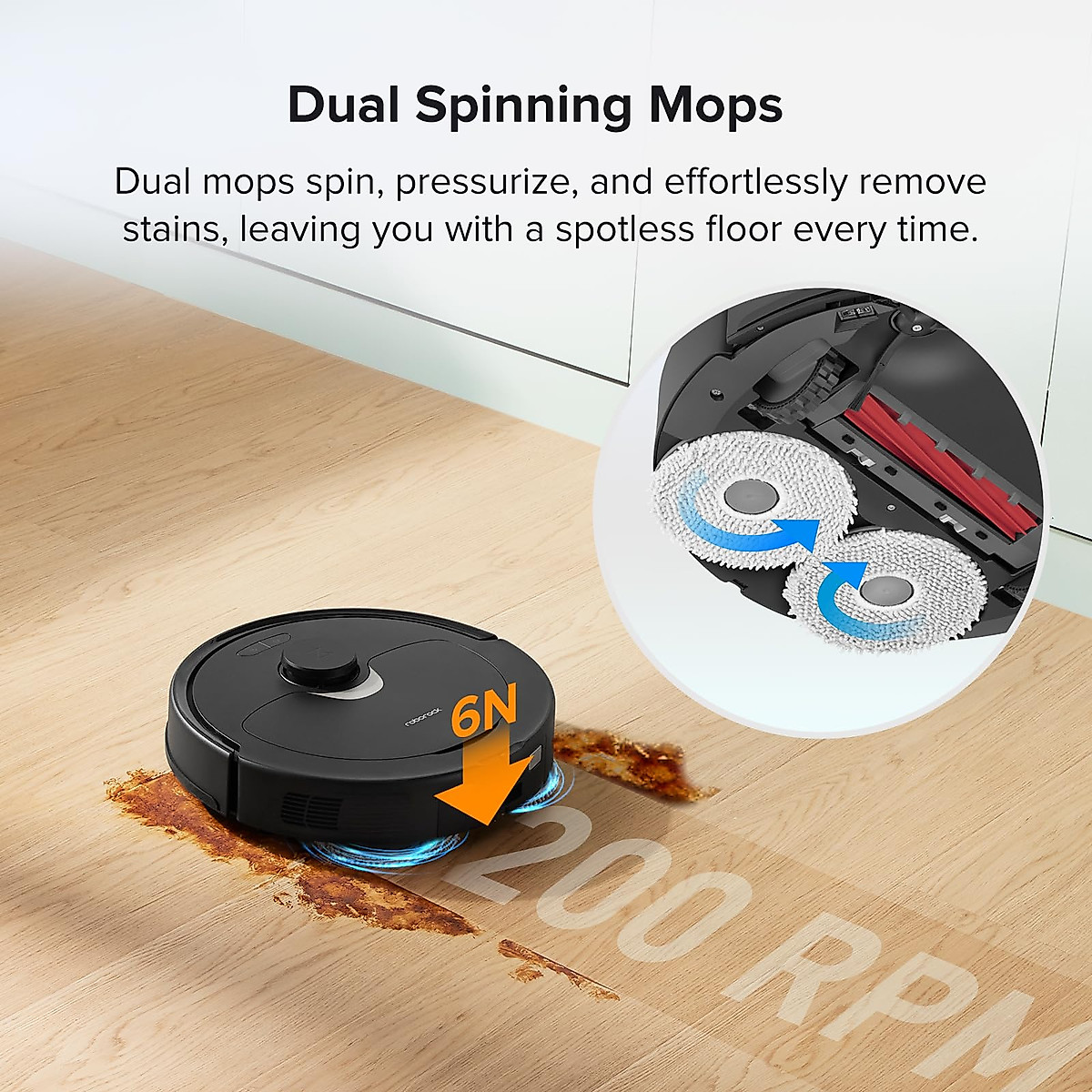 roborock S6 MaxV Robot Vacuum and Mop with Dual Cameras, Recognize and Avoids Obstacles, 2500Pa Strong Suction, Smart Mapping, Advanced Night Vision, Good for Pet Hair