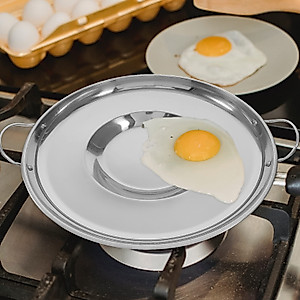 UPKOCH Mexican Style Wok Stainless Steel Comal Para Tacos Concave Frying Pan Nonstick Cooking Pan for Tortillas, Silver