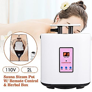AW 2L Sauna Steamer Machine Stainless Steel Pot Steam Generator for Portable Sauna Tent with Remote Home Spa 110V