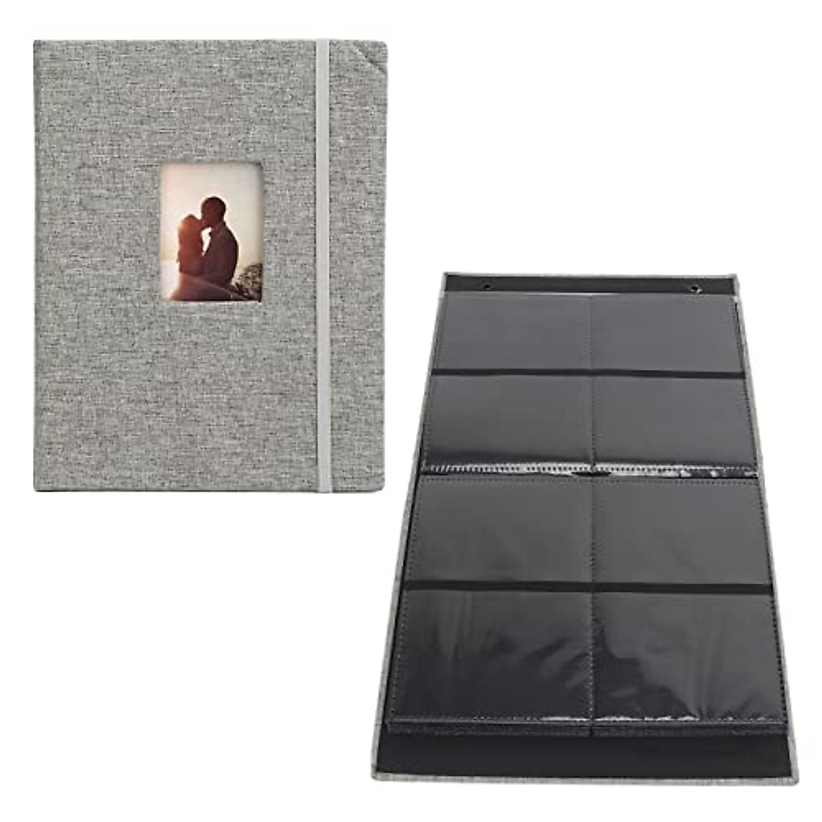 Photo Album, Mini Large Capacity Delicate Lightweight Photo Album for Ticket (Grey)
