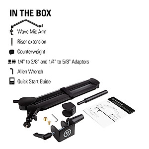 Elgato Wave Mic Arm - Premium Broadcasting Boom Arm with Cable Management Channels, Desk Clamp, 1/4" Thread Adapters, Fully Adjustable, perfect for Podcasts, Streaming, Gaming, Home Office, Recording