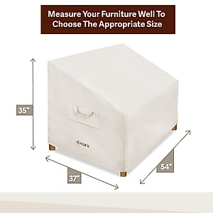 Elmara Outdoor Couch Covers – Waterproof, UV Fade-Resistant Outdoor Sofa Covers Made of Heavy Duty Olefin – Durable All Weather Design Keeps Your Couch or Loveseat Safe (Beige)