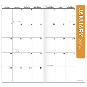 TF PUBLISHING 2024-2025 Enjoy Every Moment 2-Year Small Monthly Pocket Planner | 2-Page Large Calendar Grid and Lined Notes Section in Back | Monthly Day Planner for Purse | 3.5" x 6.5"