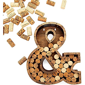 Wine Cork Holder, Ampersand Monogram Wall Mount (10 x 2.5 x 11.75 In)
