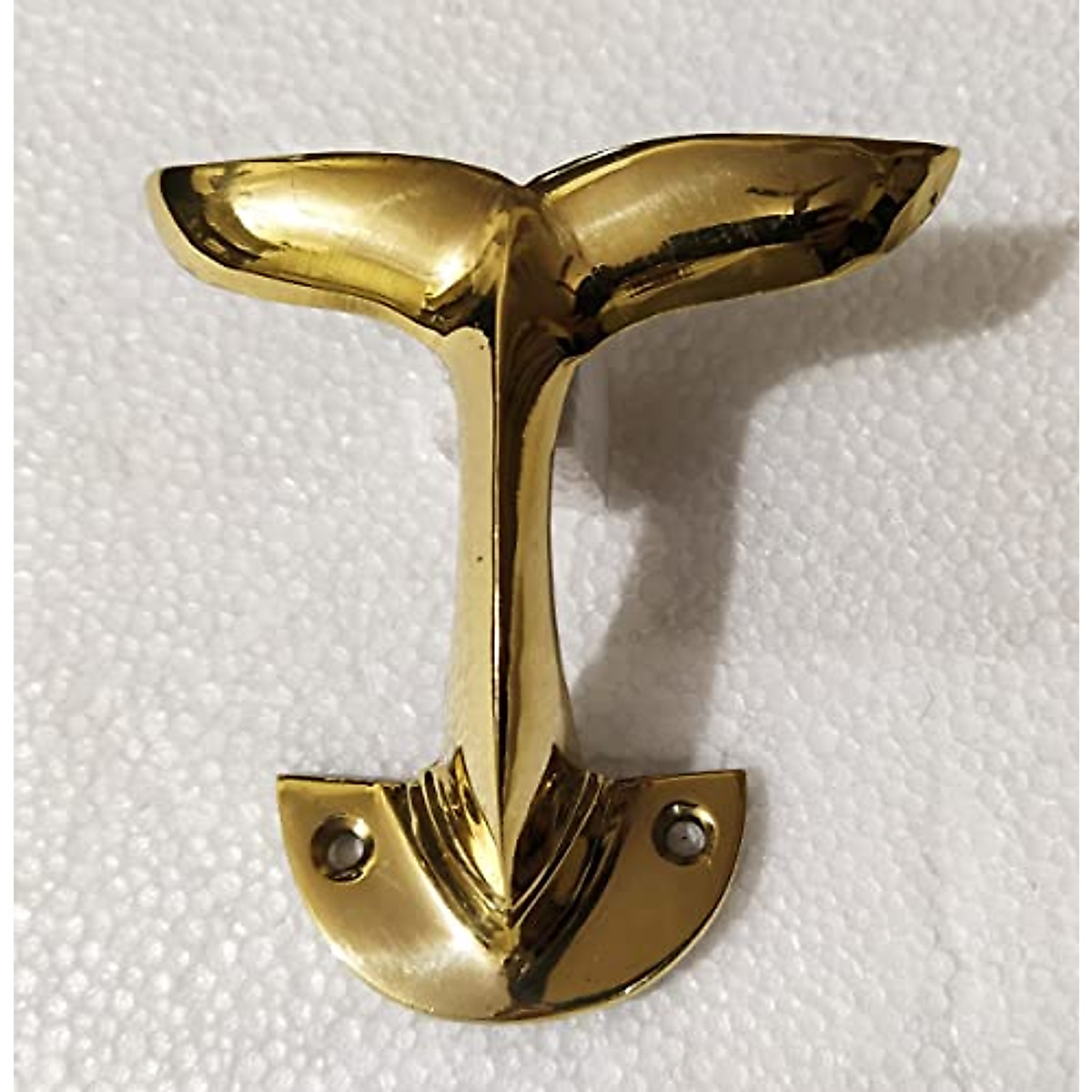 Brass Whale Tail Wall Mount Hooks Set of 6 Pieces Sculpture Unique A Excellent Item for Home | Office | Restaurant Decorations Item Coat Hook by INDIAART12