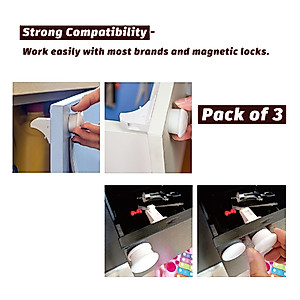 3 Pack Replacement Keys for Baby Proofing Magnetic Cabinet Locks For Babies - Child Proof Extra Magnet Universal Keys for Baby Safety Cupboard Cabinets and Drawers Latches - Easy Installation
