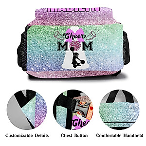 Deven Cheerleader Girl Rainbow Glitter Personalized Kids for Boy/Girl Teen Primary School Daypack Travel Bag Bookbag