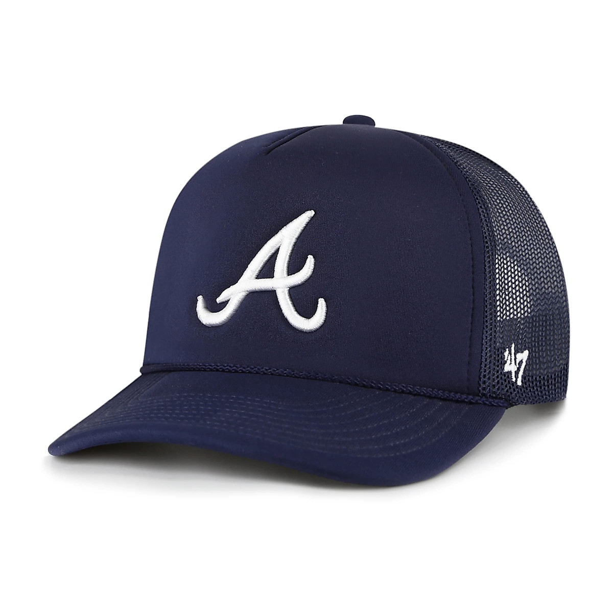 47 MLB Unisex-Adult Foam Mesh Trucker Snapback Adjustable Hat Cap (Atlanta Braves)