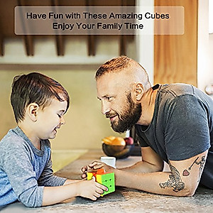 Roxenda Speed Cube Set, Speed Cube Bundle of 2x2x2 and 3x3x3 Cube Smoothly Magic Cube Collection for Kids Teens & Adults [2 Pack] (Stickerless)