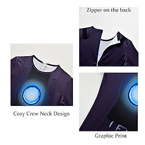 MLKIN Cameraman Titan Bodysuit for Boy 7-8Y Skibidi Toilet Halloween Skibidi Toilet Cosplay Horror Video Game Jumpsuit Costume, 7-8 Years, Blue+cameraman