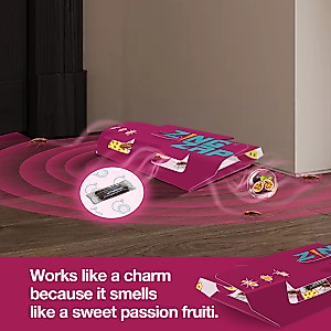 ZingZap Roach Glue Trap Passion Fruit 13-Pack, Capsulated Natural Ingredients Bait, 2X Faster Catch, Sticky Glue Trap for Roaches, Ants, Millipedes, Silverfish & Beetles, Children-&-Pet-Safe